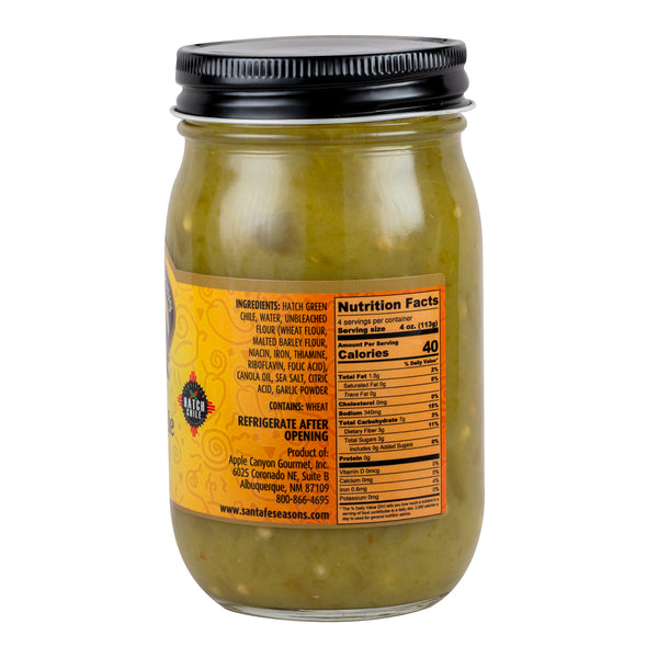 Santa Fe Seasons Hatch Green Chile Sauce HOT 16oz (454g) – Santa Fe ...