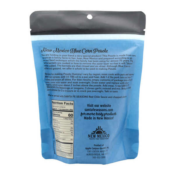 Santa Fe Seasons New Mexico Blue Corn Posole 6oz (170g) – Santa Fe ...